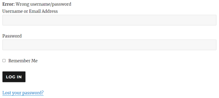 WordPress Login Form Custom Error – NoorsPlugin